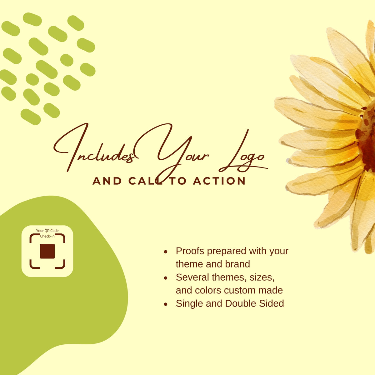 Custom QR Check-ins Card Signs for Distribution (100, 300, or 500 Pack ...